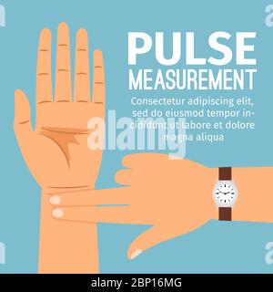 Blood pressure measurement poster - hand and sphygmomanometer Stock ...