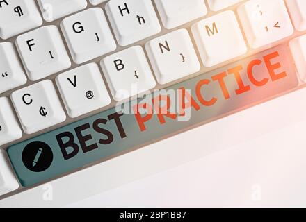 Writing note showing Best Practice. Business concept for commercial ...