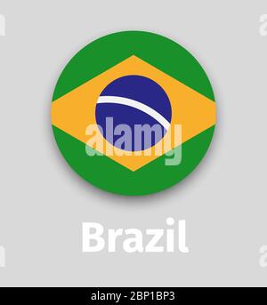 Flag of Brazil. Round glossy badge Stock Vector Image & Art - Alamy