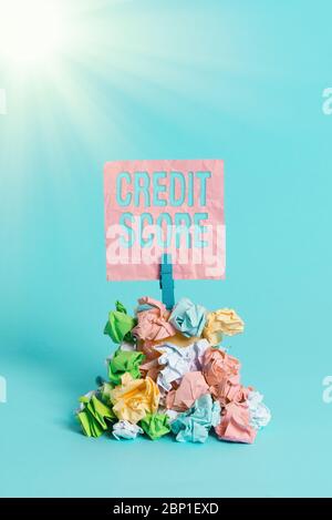 Conceptual hand writing showing Credit Score 760. Business photo ...