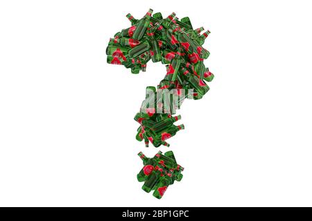 question mark from green beer bottles Stock Photo - Alamy