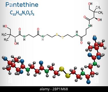 Pantethine, ?o-enzyme pantethine, bis-pantethine molecule. It is ...