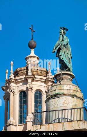The Trajan Column and the dome of Santa Maria di Loreto Church on a ...