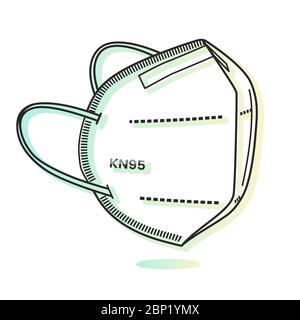 Respiratory Protective Mask - KN95 - Icon as EPS 10 File Stock Vector ...