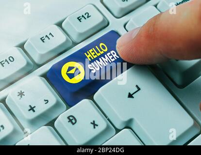 Writing note showing Welcome Summer. Business concept for start of the ...