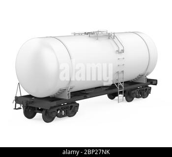 Railroad tank car on white. 3D illustration Stock Photo - Alamy