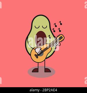 Cute Avocado Vector Illustration. Flat Cartoon Style Stock Vector Image ...