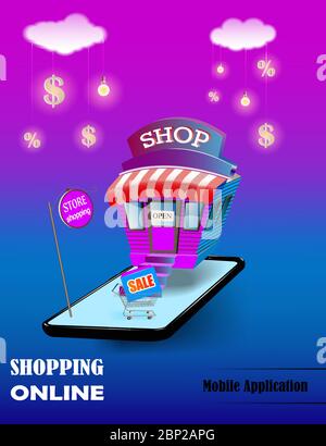 Mobile shopping e-commerce Stock Vector Image & Art - Alamy