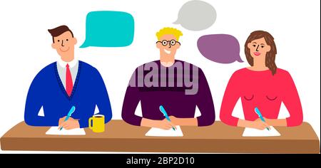 Contest judges, people committee judging vector illustration. Cartoon ...