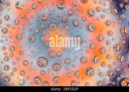 multi-colored mandala through drops of water on glass Stock Photo - Alamy