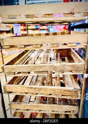 An empty bread tray. Mobile photo Stock Photo - Alamy