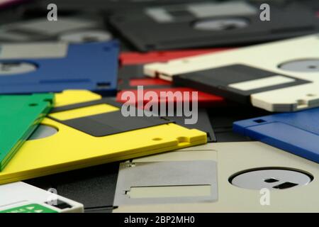 Stack of vintage floppy drives close-up shoot Stock Photo - Alamy