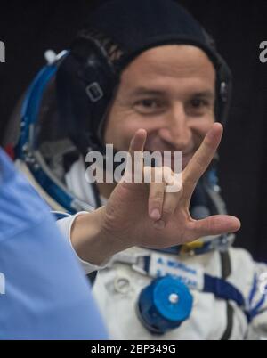 Expedition 60 flight engineer Drew Morgan of NASA answers a question ...
