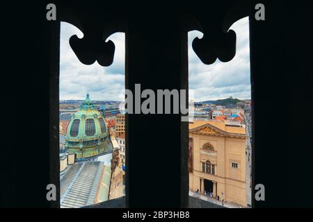 Window view in Prague Czech Republic Stock Photo - Alamy