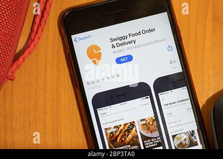 Swiggy app on Screen of mobile , Swiggy is an Indian restaurant ...