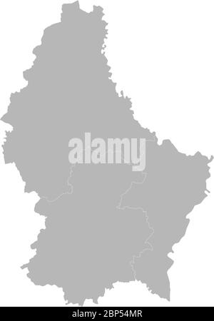 Luxembourg city map poster, administrative area plan view. Black, white ...