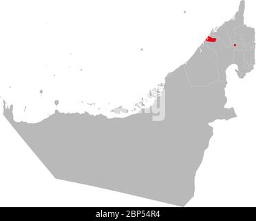 United arab emirates map Ajman, geography blank concept, graphic ...