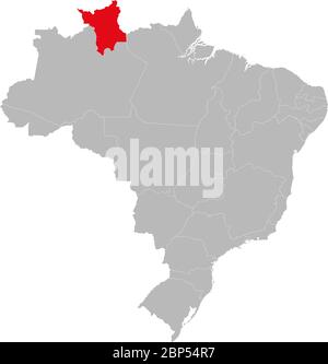 map of Roraima state of Brazil and location on Brazilian map Stock Vector Image & Art - Alamy