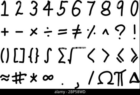 Hand drawn mathematics symbol asterisk in sticker style vector ...