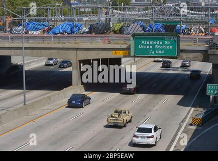 Homeless Encampment, Under Freeway Overpass, East Village, San Diego ...