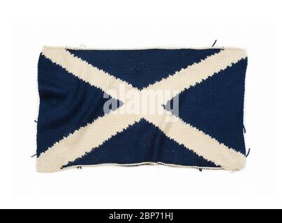 Hand knitted Scottish flag, the Saltire Cross Stock Photo - Alamy
