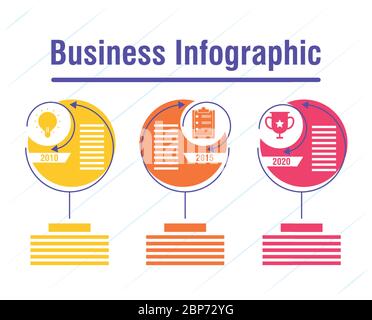 trophy and bulb light infographics statistics flat style icon vector ...