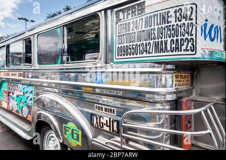 Classic jeepneys sat at the Main Gate bus terminal in Angeles City ...