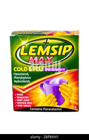Lemsip Max cold & flu capsules with two removed on blister pack Stock ...