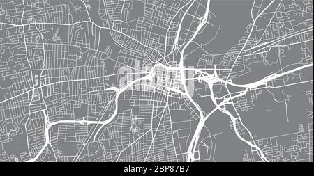 Urban vector city map of Hartford, USA. Connecticut state capital Stock ...