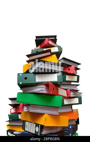 Big stack of files isolated in white Stock Photo - Alamy