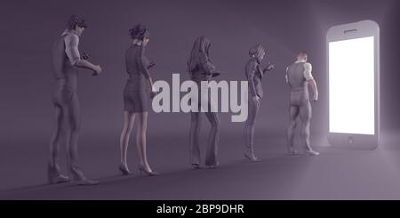 Technology Smartphone Turning People into Zombies Concept Stock Photo ...