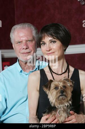 David Gold and fiance Lesley Manning at London Stadium prior to kick ...