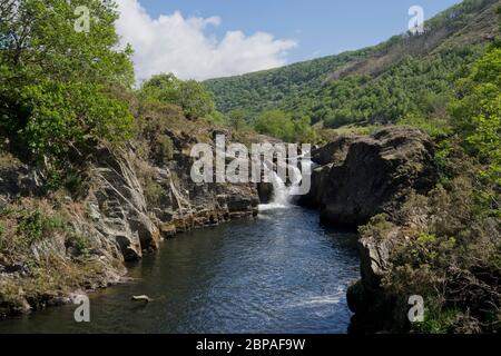 Waterfalls by the Cwm Rheidol Reservoir in Ceredigion,Wales,UK Stock ...