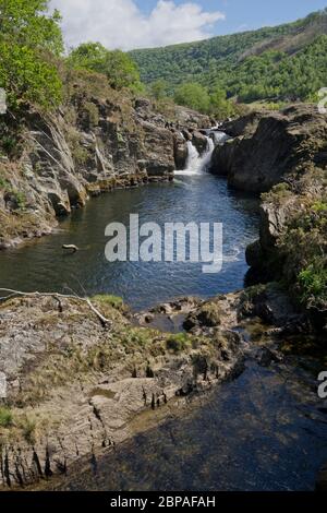 Waterfalls by the Cwm Rheidol Reservoir in Ceredigion,Wales,UK Stock ...