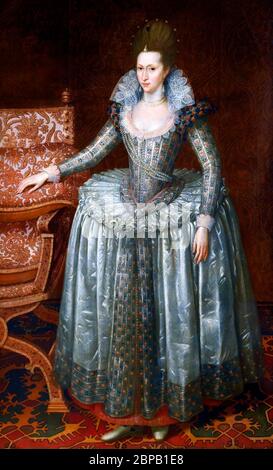 Portrait of Queen Anne of Denmark. Queen Anne was Queen consort of ...