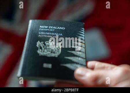 passport stamp for entry into New Zealand Stock Photo - Alamy