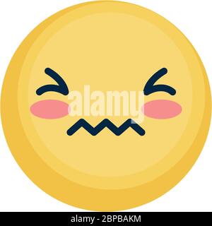 disgusting emoji icon over white background, line style, vector ...