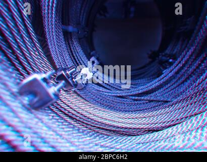 Metallic stranded wire with locks background Stock Photo - Alamy