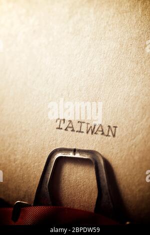 Taiwan word written on a paper Stock Photo - Alamy