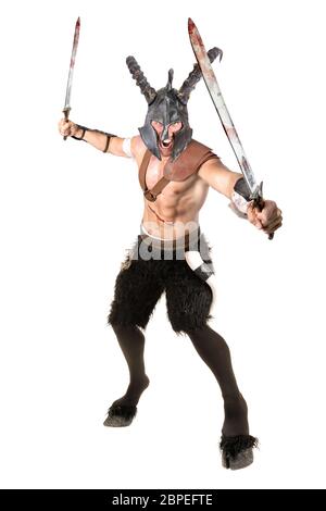 Man in Pan costume (hooves and horns) in Seattle's Fremont Solstice ...