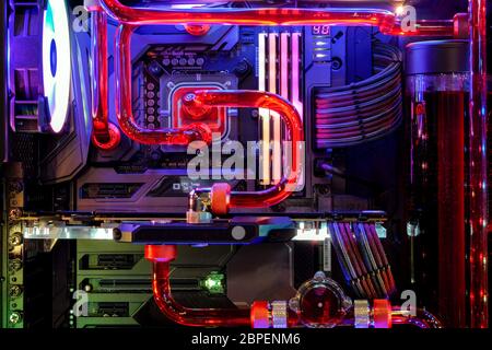 Colorful bright led rgb pc fan air case cooler in white desktop ...