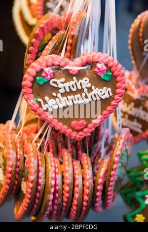 Traditional gingerbread hearts at a Salzburg Austria Christmas Market ...