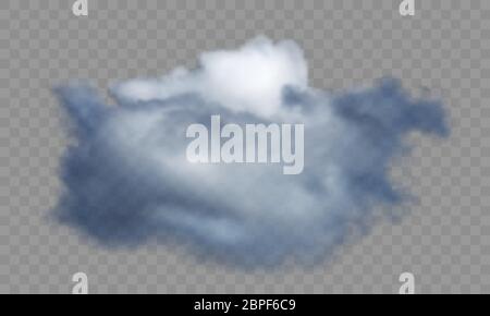 Cloud isolated over transparent background. Realistic thundercloud ...