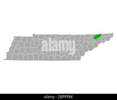 Map of Hawkins in Tennessee Stock Photo - Alamy