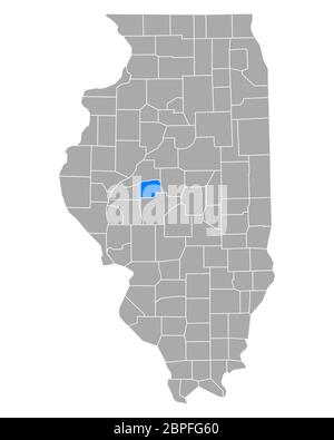 Map of Menard in Illinois Stock Photo - Alamy
