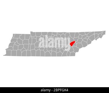 Map of Roane in Tennessee Stock Photo - Alamy