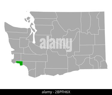 Map of Wahkiakum in Washington Stock Photo - Alamy