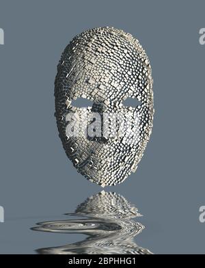 The mask of mystery. Spiritual or surreal art. 3D rendering Stock Photo ...