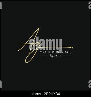 AG Letter Signature Logo Template elegant design logo Sign Symbol ...