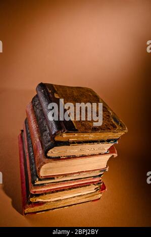 old antique books from scuffs and scratches Stock Photo - Alamy